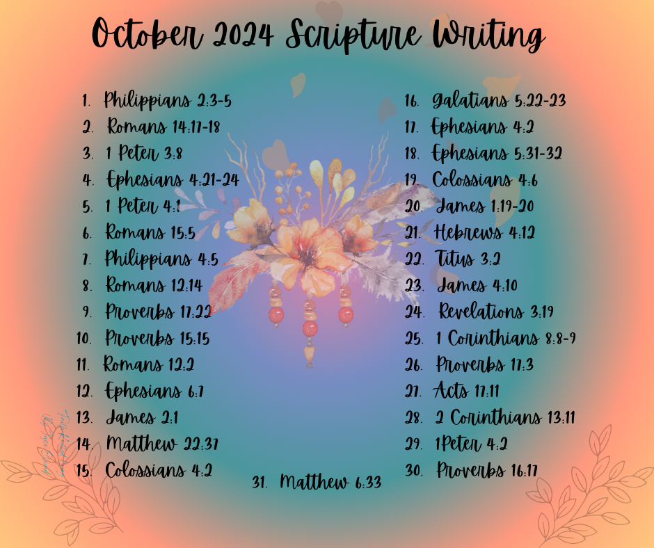 October 2024 Scripture Writing – Faith Knitted Living